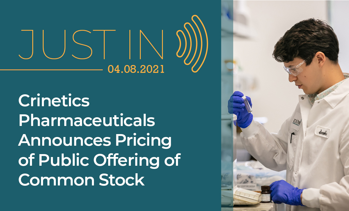 Crinetics Announces Pricing Of Common Stock Offering